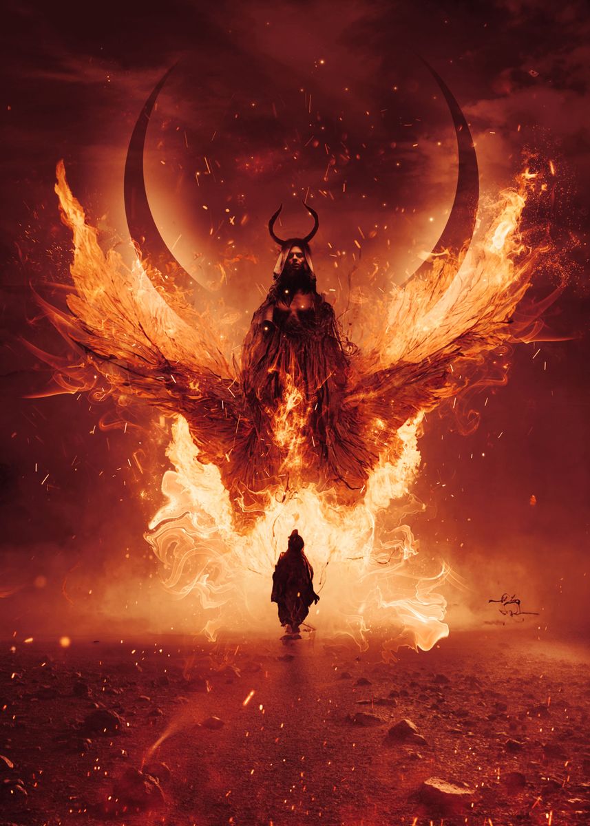 'LUCIFER' Poster, picture, metal print, paint by Ricsi Makkai | Displate