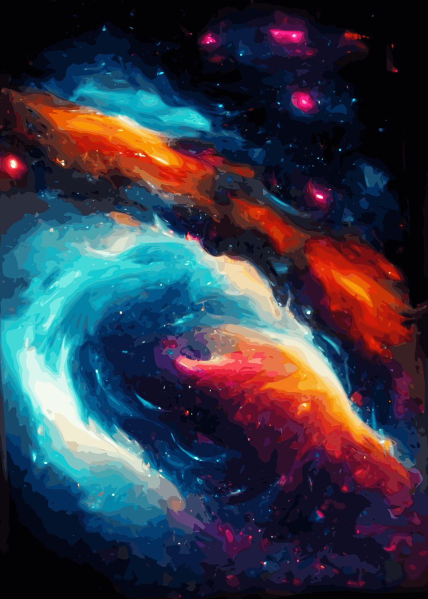 'Colorful Space Nebula' Poster, picture, metal print, paint by ...