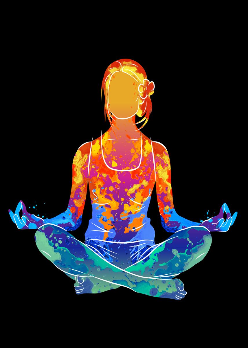 'Abstract woman meditating' Poster by Nguyen Duc Hieu | Displate