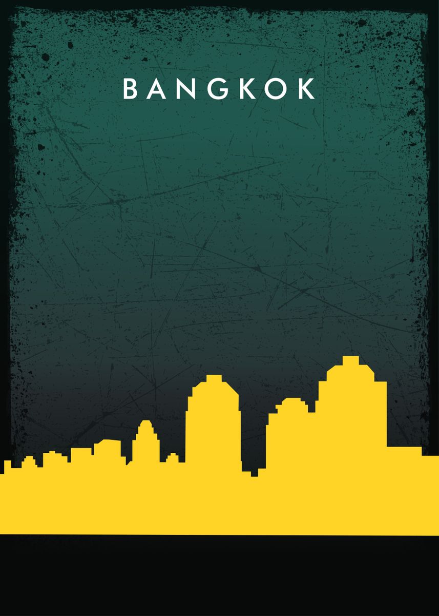 'bangkok cityscape' Poster, picture, metal print, paint by Artistic ...