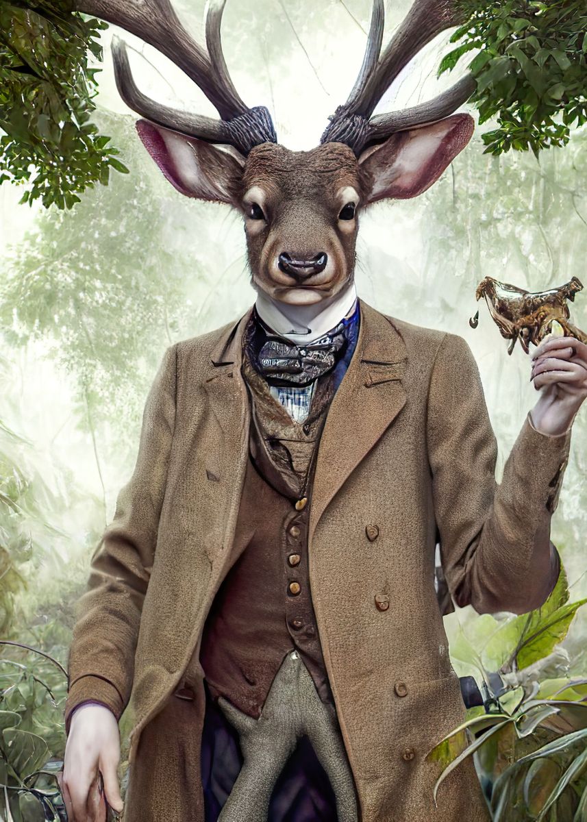 'professor stag' Poster by mark viraj | Displate