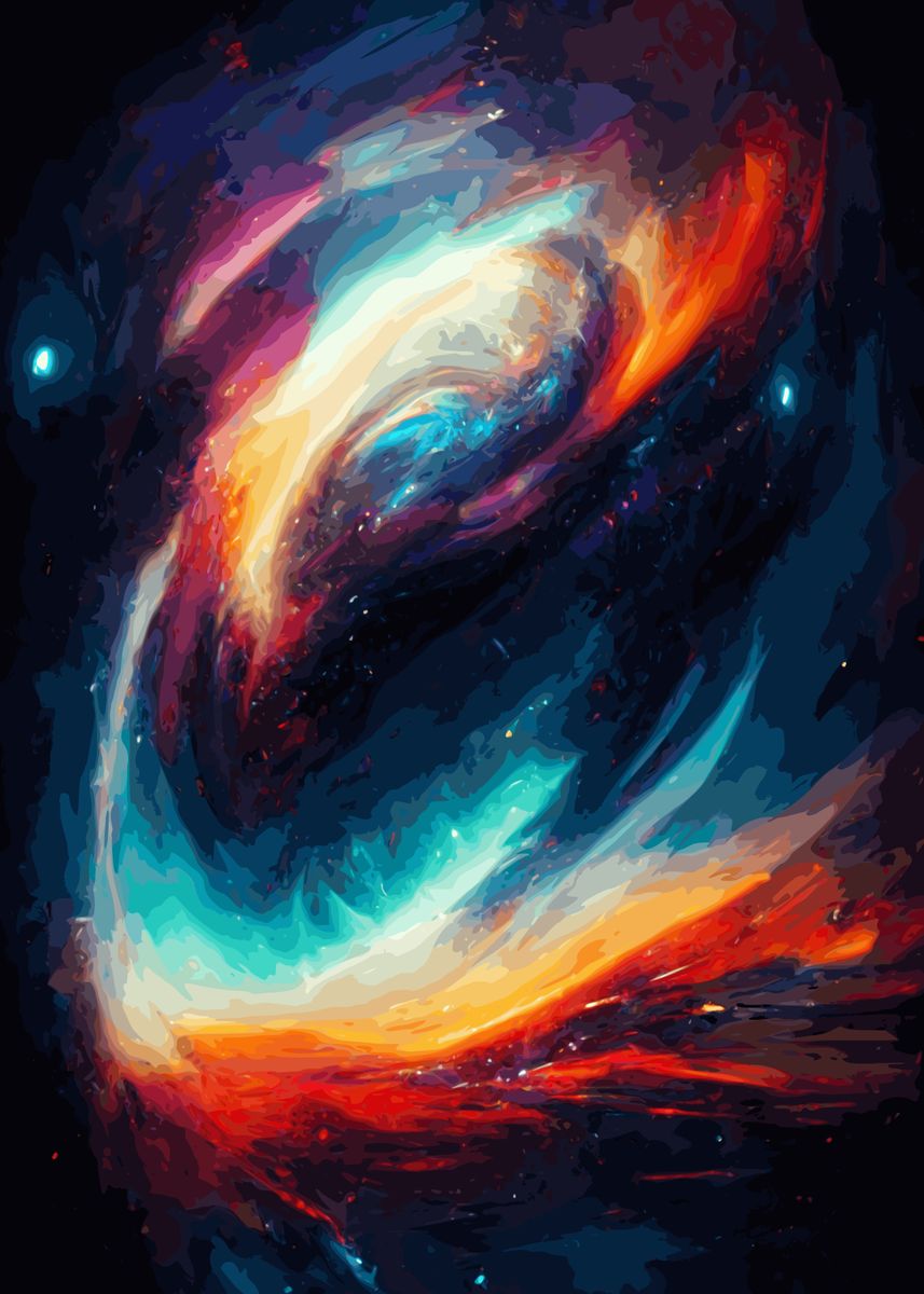 'Galactic Space Painting' Poster, picture, metal print, paint by ...