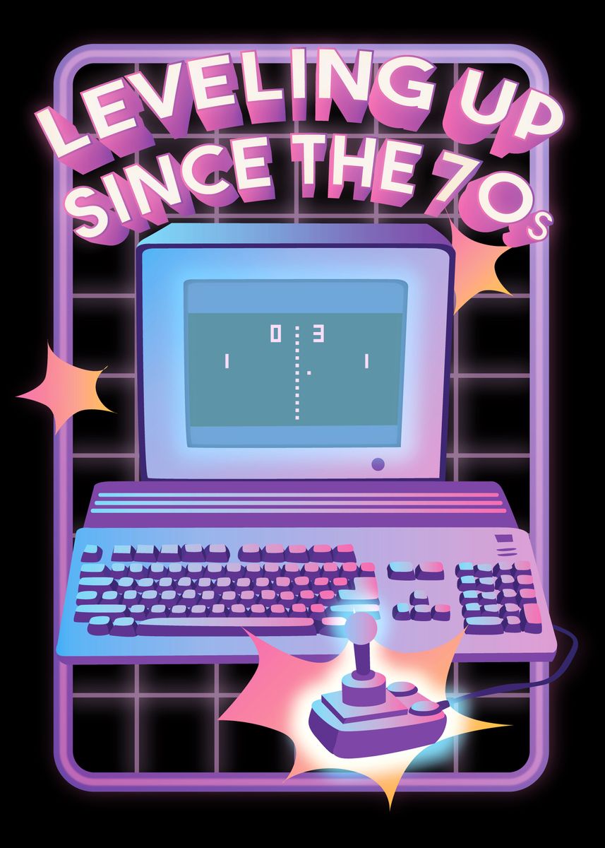 'Retro Gaming 70s' Poster, picture, metal print, paint by Max Ronn ...
