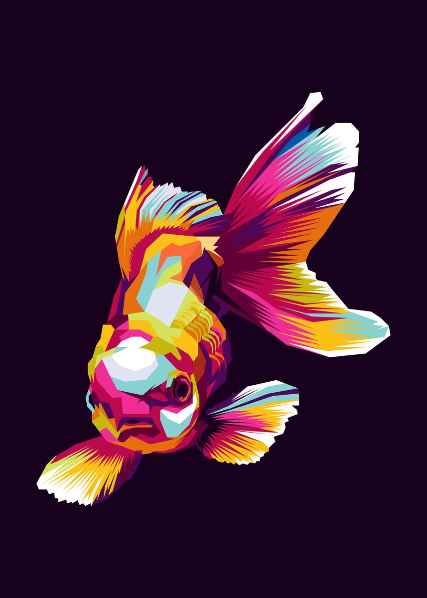 'Fish Wpap' Poster, picture, metal print, paint by Michael I. Organ ...