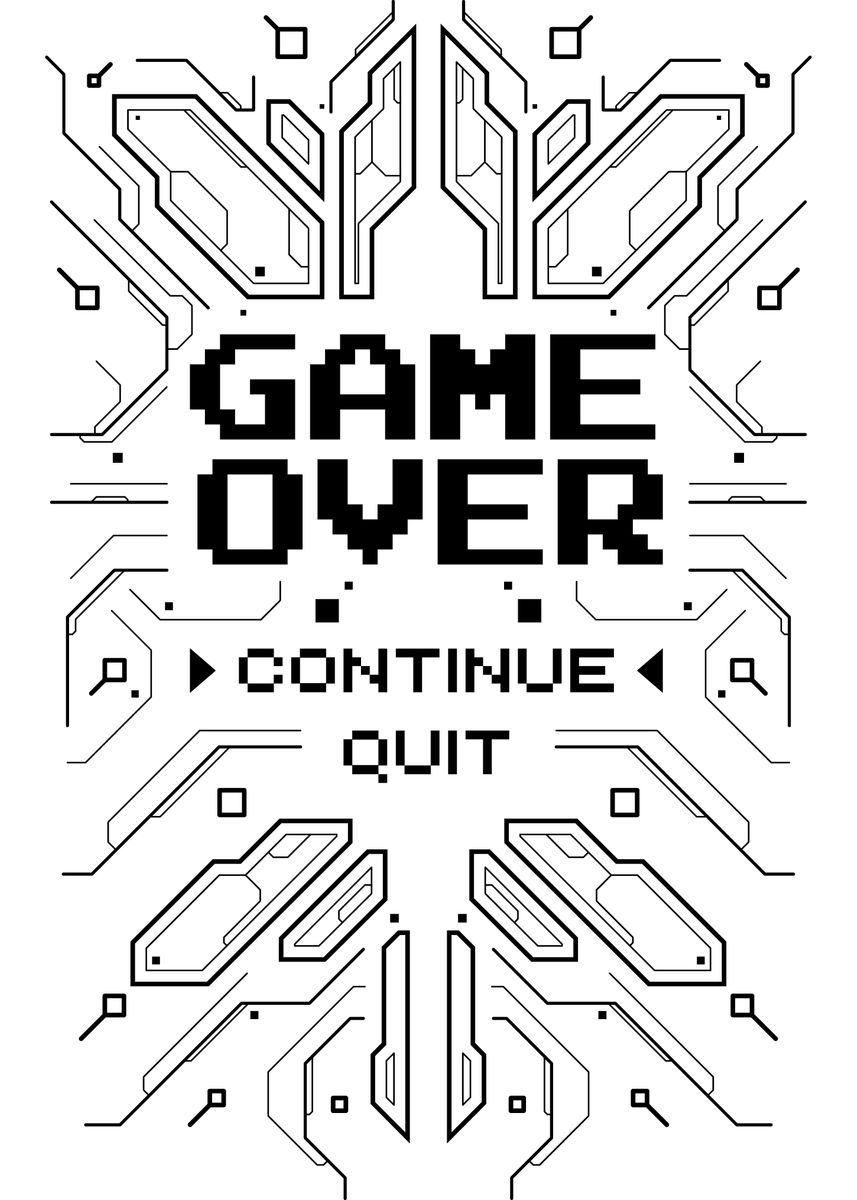 'Game Over' Poster, picture, metal print, paint by Bramcrye | Displate
