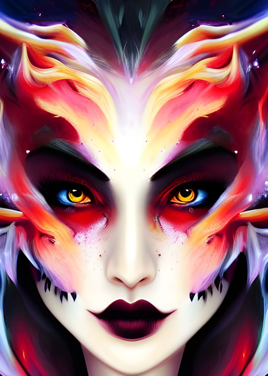 'Devil girl' Poster, picture, metal print, paint by Stratomi Tamás ...