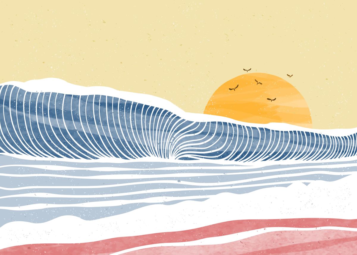 'Blue ocean waves' Poster by budi yanto | Displate