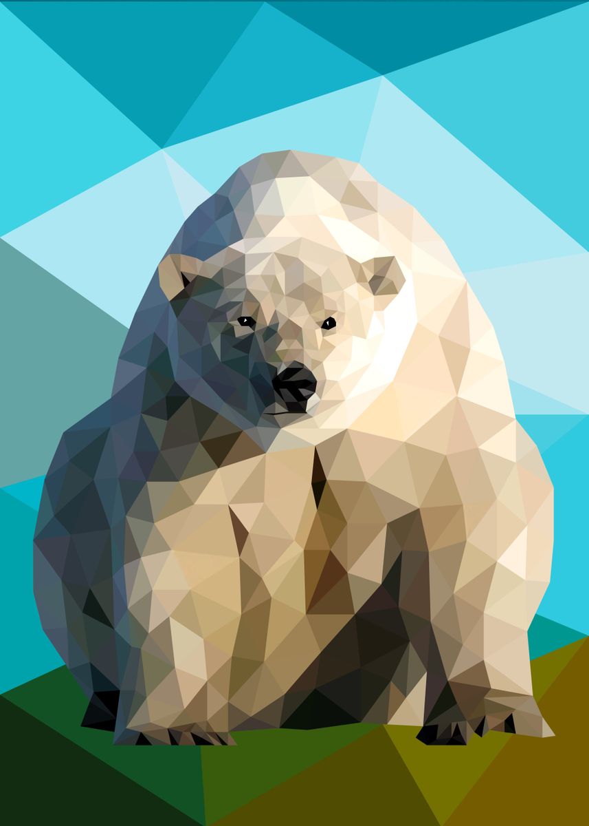 'Polar Bear' Poster, picture, metal print, paint by toan nguyen | Displate