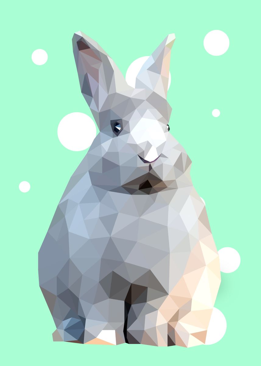 'Rabbit' Poster, picture, metal print, paint by Lee Jani | Displate
