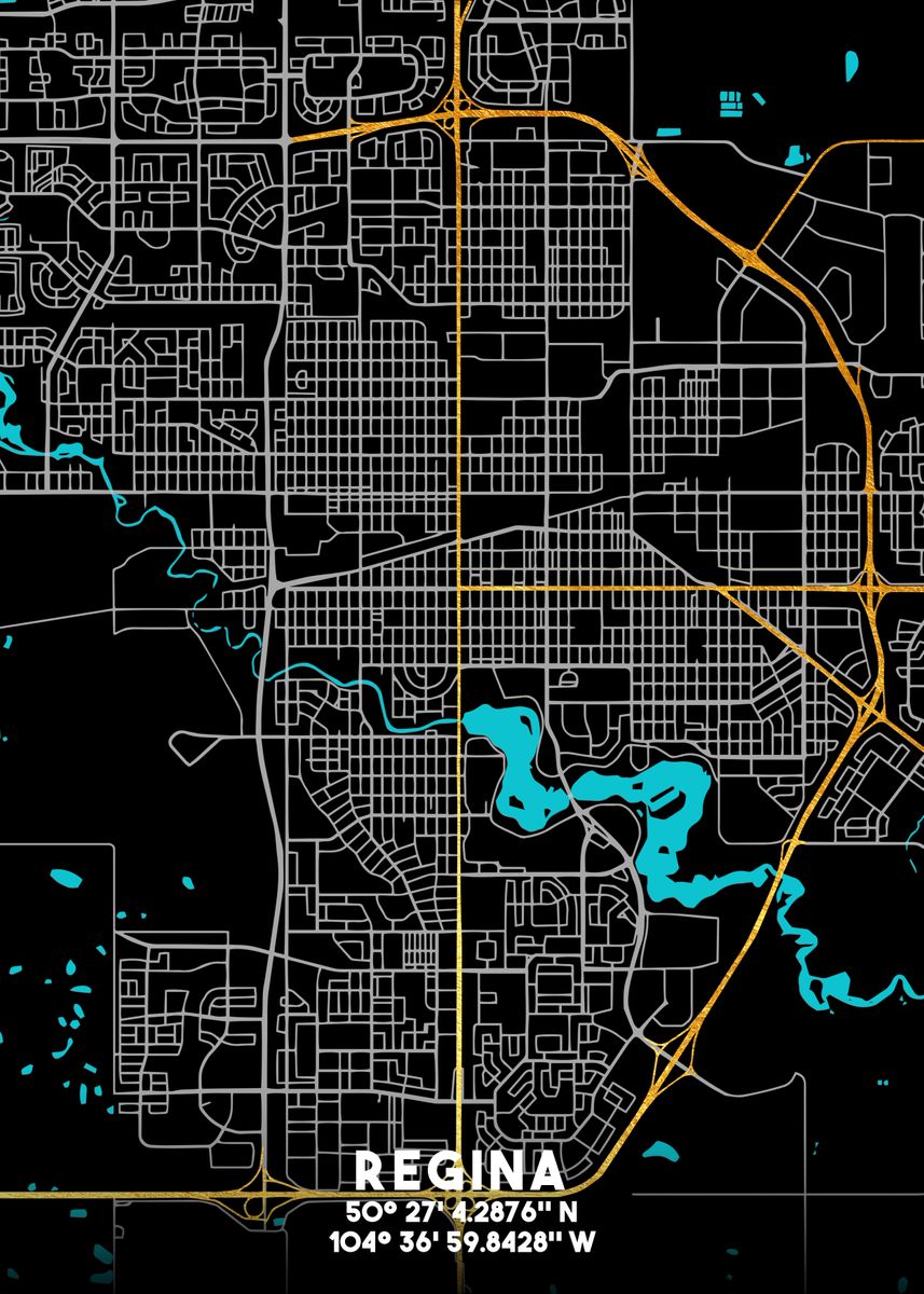 'Regina SK Canada' Poster, picture, metal print, paint by Clayborne ...