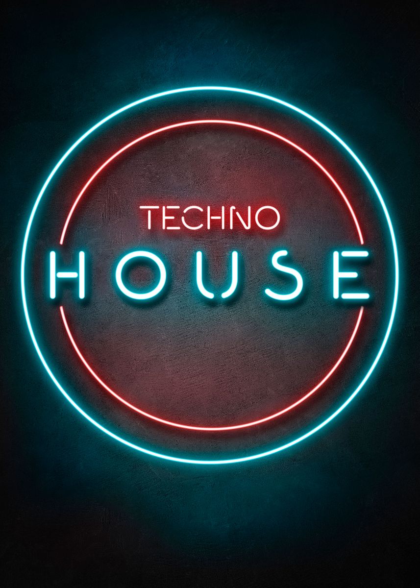 'TECHNO HOUSE ' Poster, picture, metal print, paint by KIMIDIGI | Displate