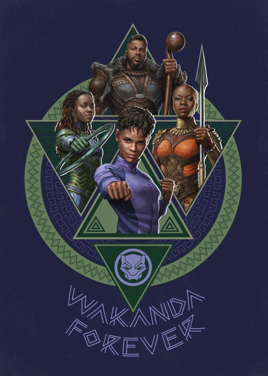 'Wakanda circle' Poster, picture, metal print, paint by Marvel | Displate