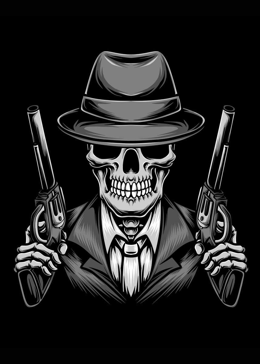 'Skull Mafia' Poster, picture, metal print, paint by Creativity Art ...
