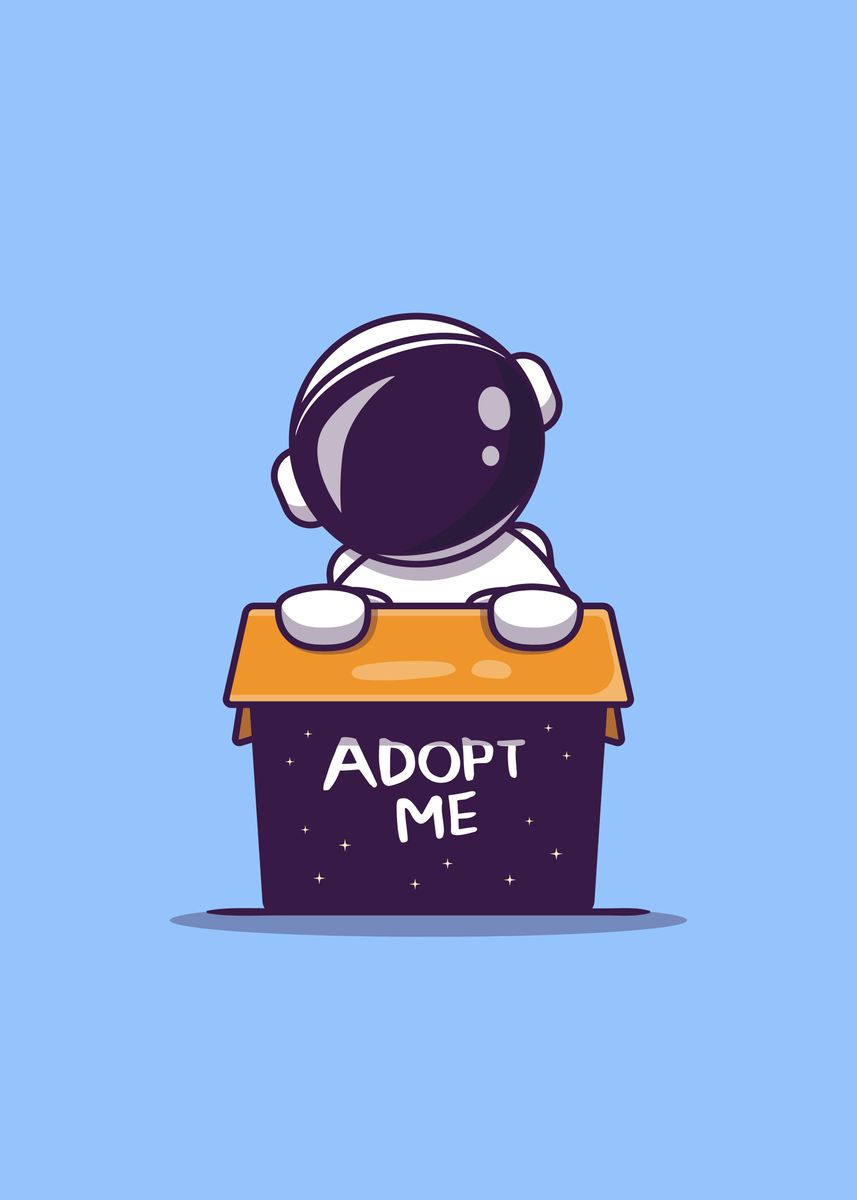 'Cute astronaut in box' Poster by Le Duc Hiep | Displate