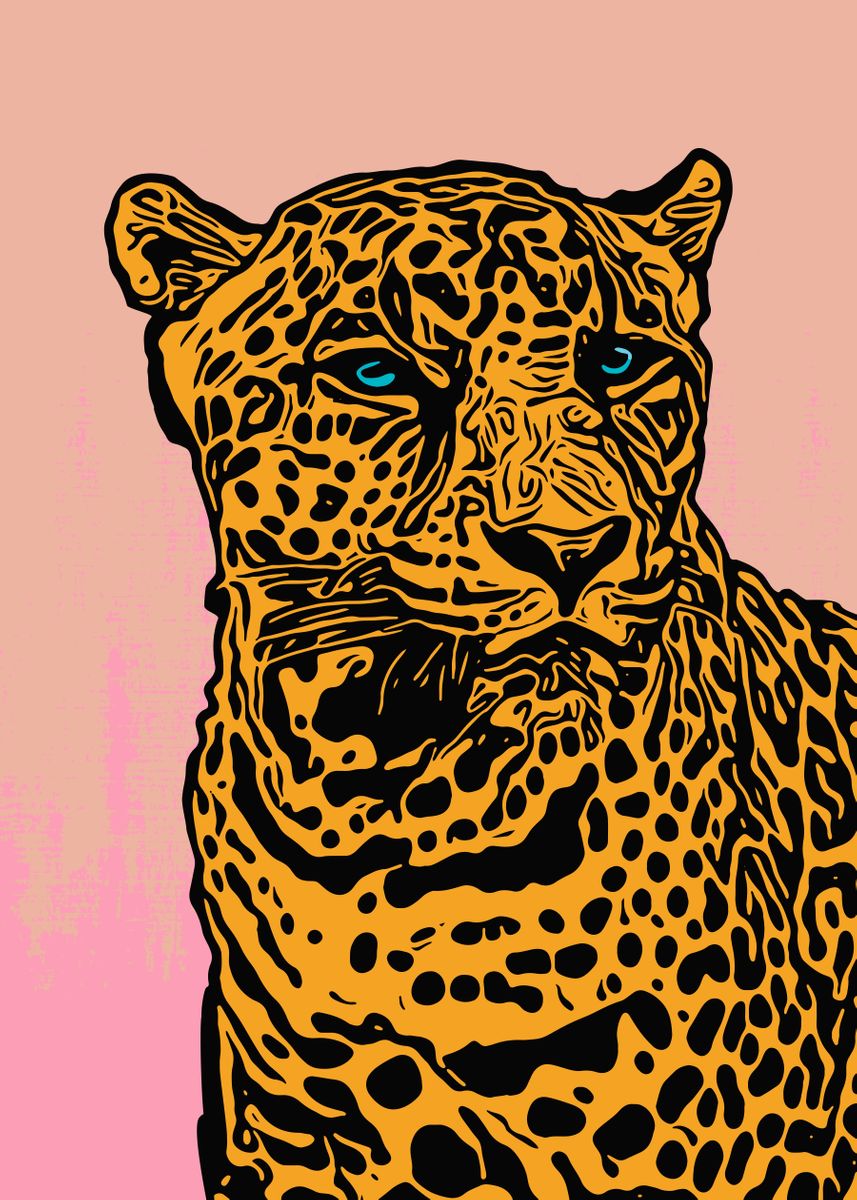 'Cheetah Portrait' Poster, picture, metal print, paint by ...