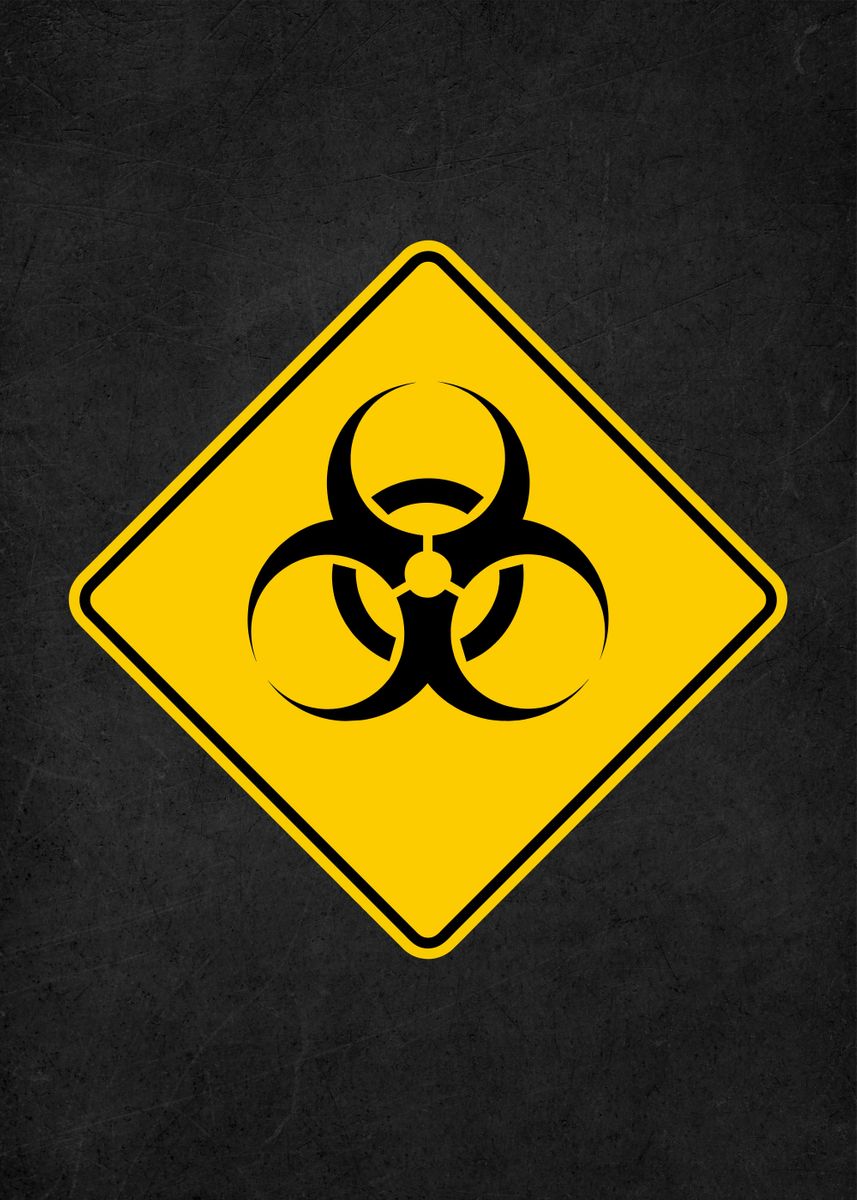 'warning bio hazard sign' Poster, picture, metal print, paint by ...