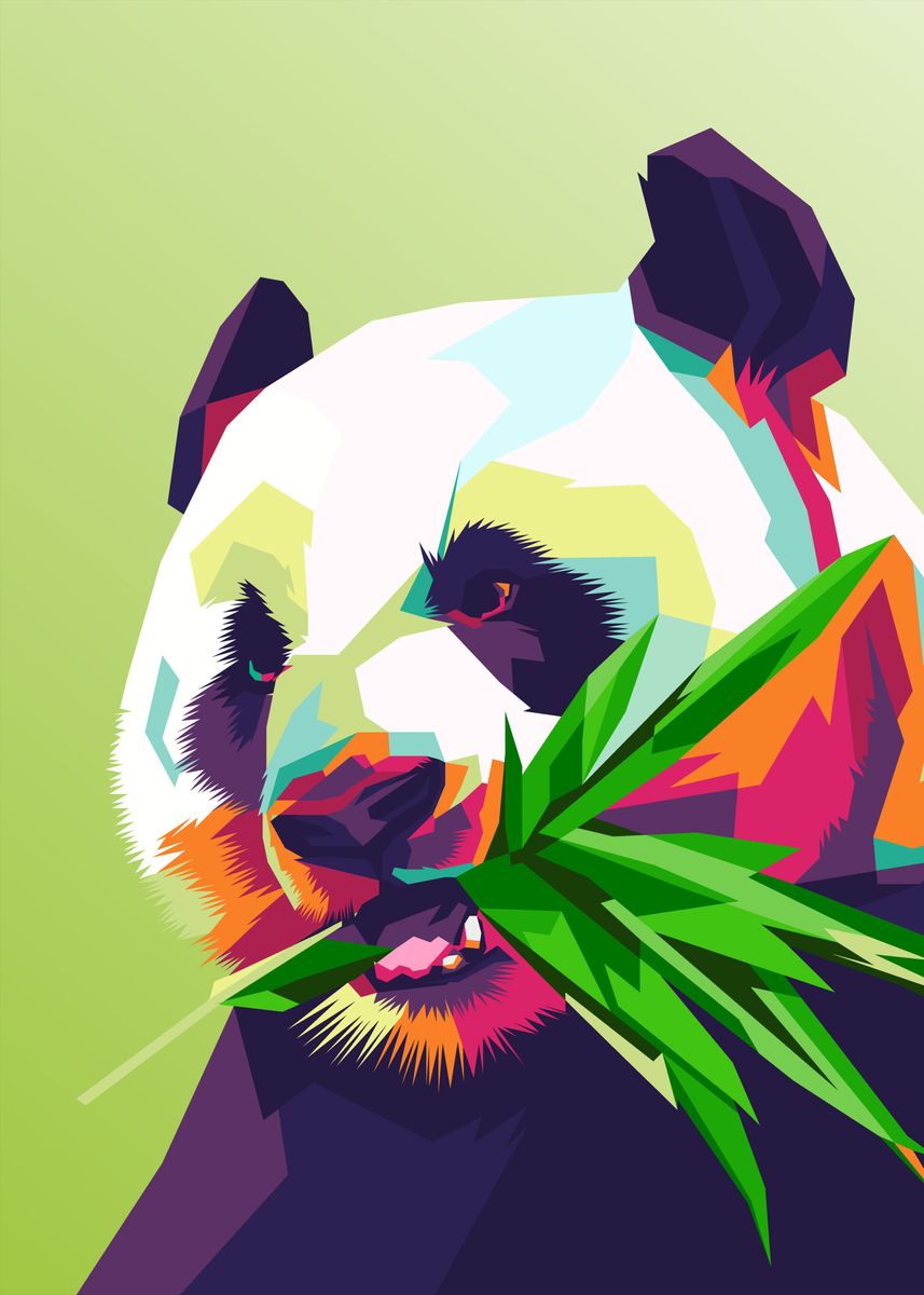 'Panda Wpap' Poster, picture, metal print, paint by Michael I. Organ ...