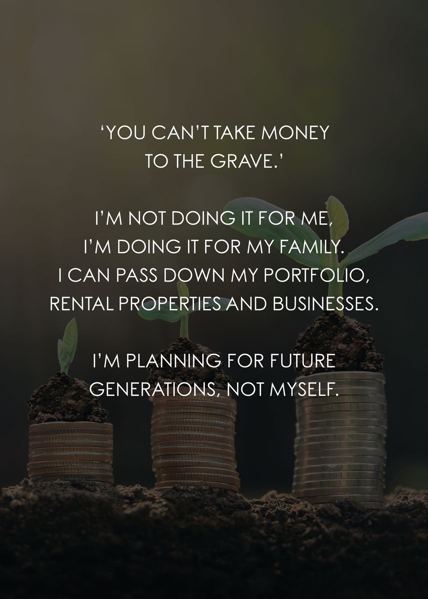 'Money For Generations' Poster by CHAN | Displate