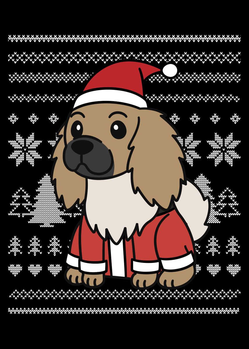 'Pekingese Christmas' Poster, picture, metal print, paint by PetPrints ...