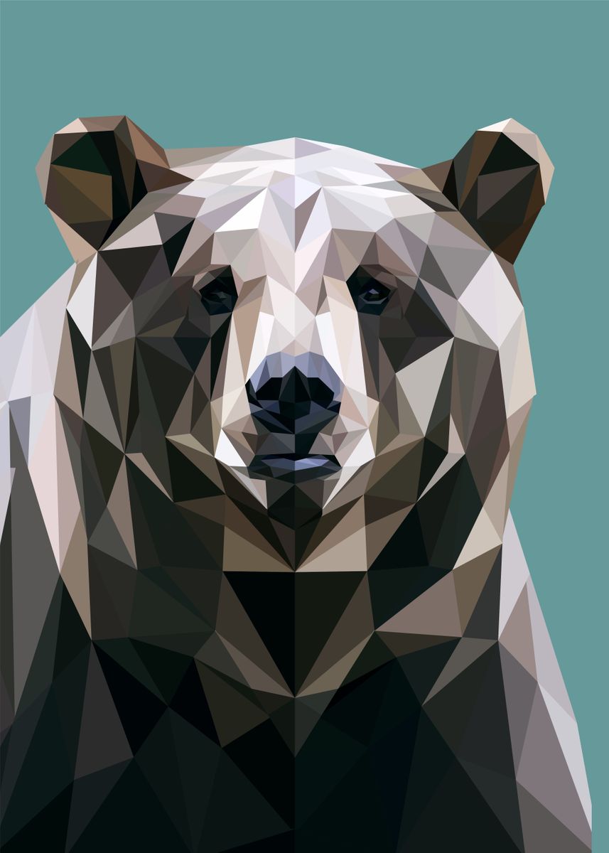 'nursery animal bear' Poster by Lowpoly Posters | Displate