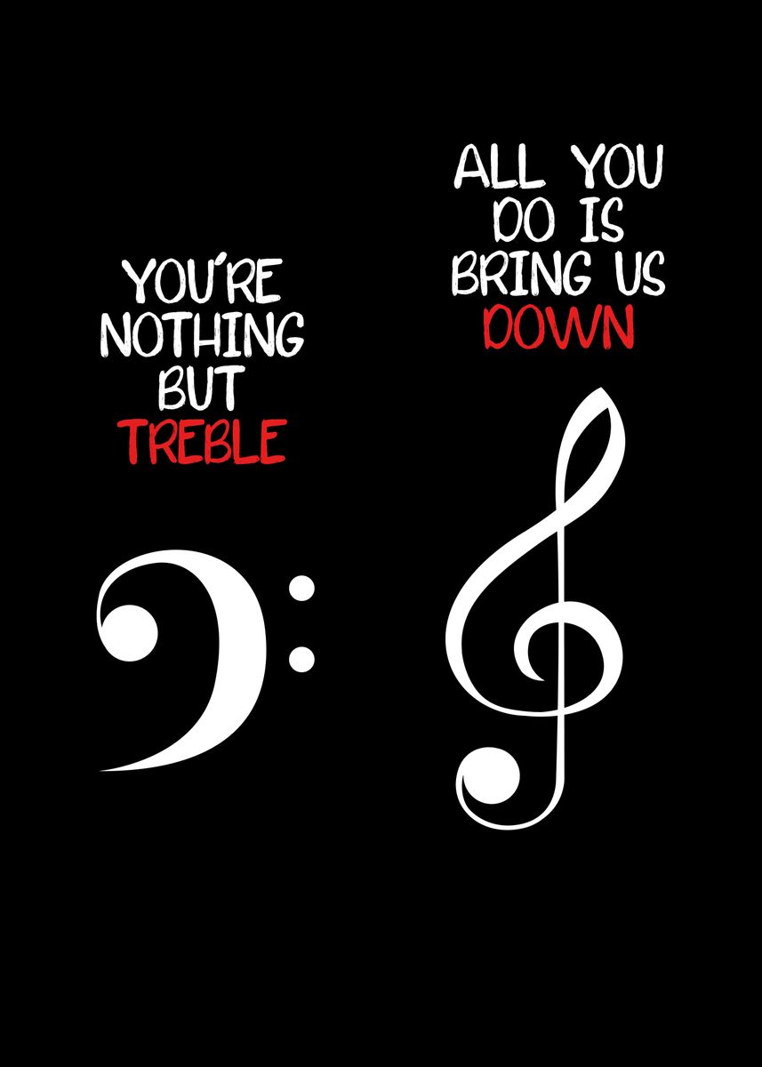 'Funny music notes' Poster, picture, metal print, paint by BeMi | Displate