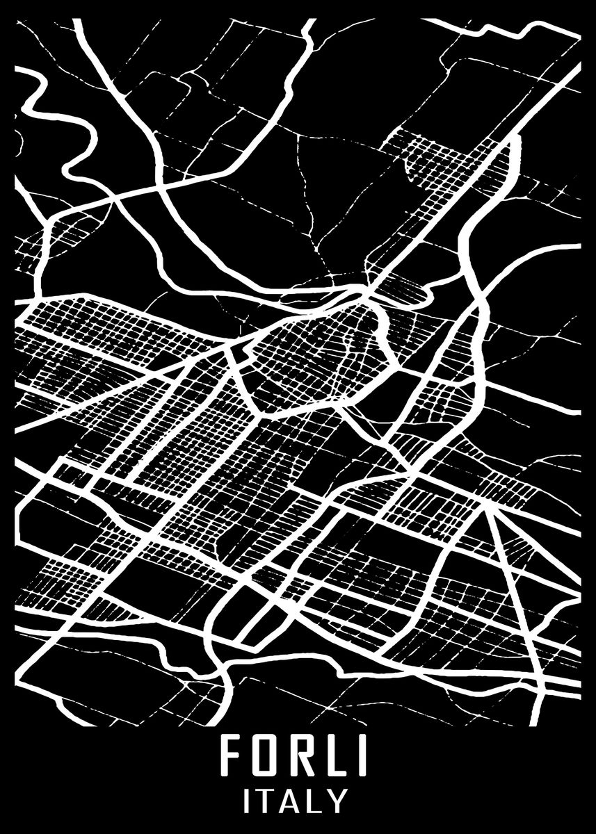 'Forli Italy City Map' Poster, picture, metal print, paint by ...