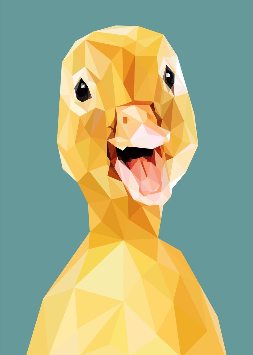 'nursery animal duck' Poster by Lowpoly Posters | Displate