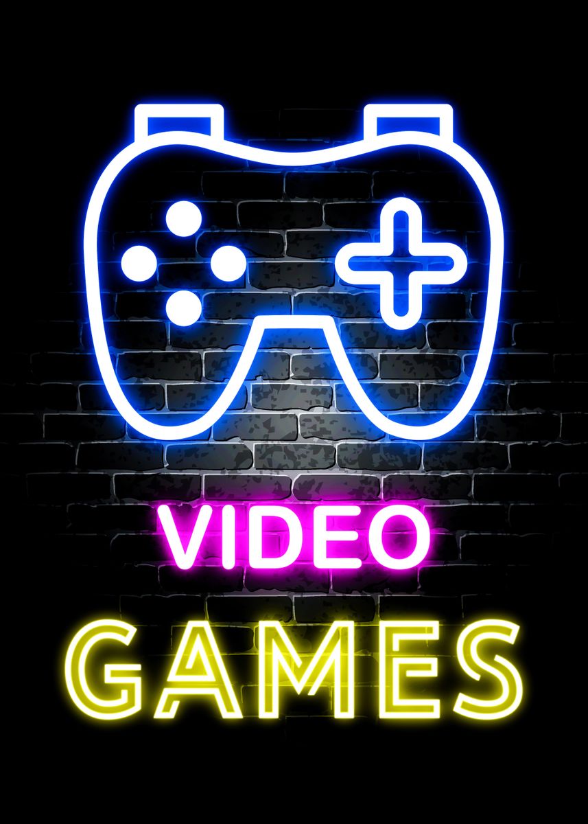 'Game Neon' Poster, picture, metal print, paint by Joyce Ray | Displate