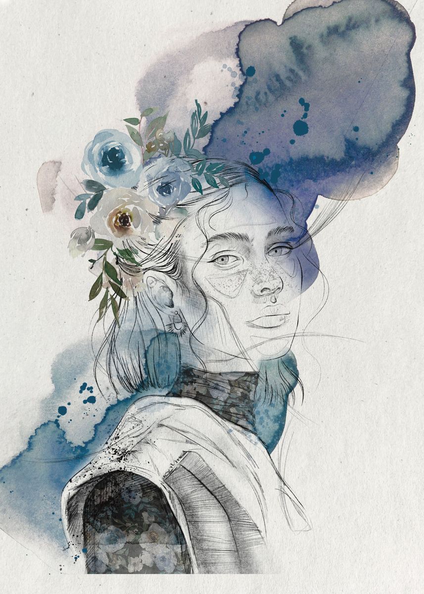 'Watercolor flower paint' Poster by Jennifer Maier | Displate