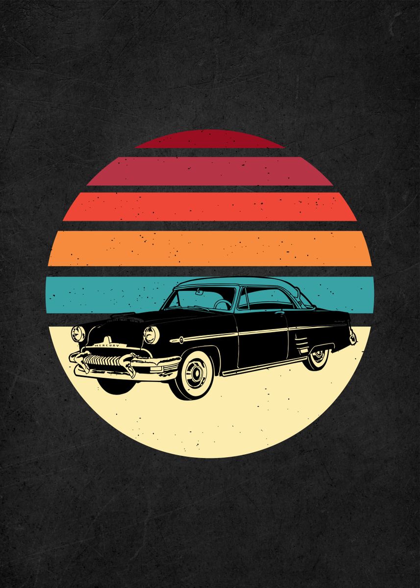 'classic car retro' Poster, picture, metal print, paint by Bestselling ...