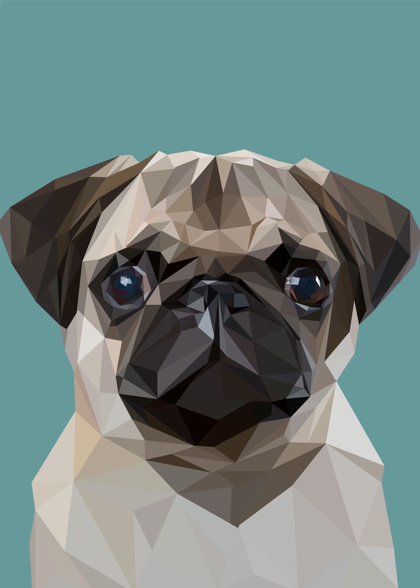 'animal portrait cute dog' Poster, picture, metal print, paint by ...