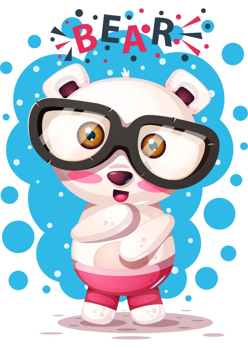 'Cute Small Bear' Poster by Hassan Ait Kchoud | Displate