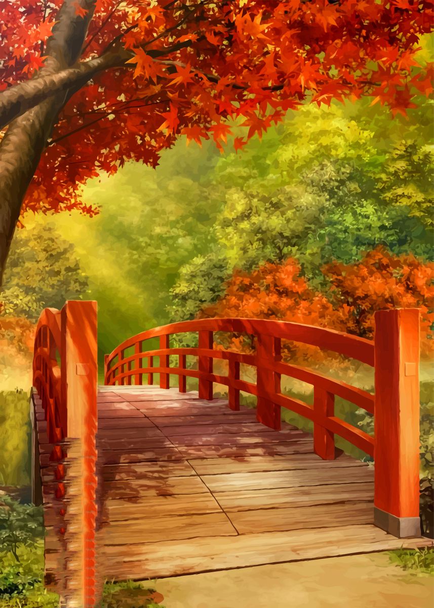 'Japanese Landscape' Poster, picture, metal print, paint by Chisato ...