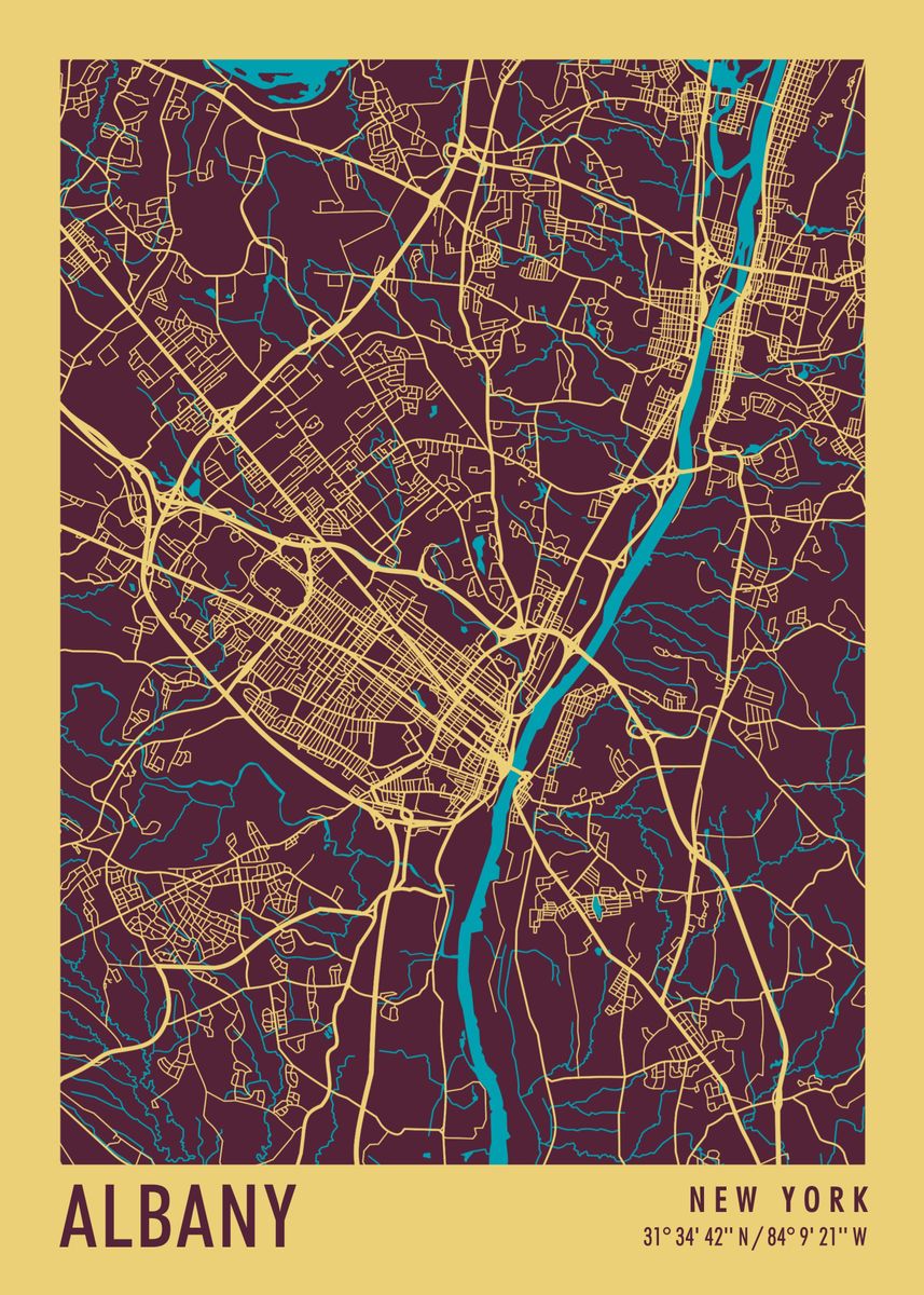 'Albany' Poster, picture, metal print, paint by Miracle Studio | Displate