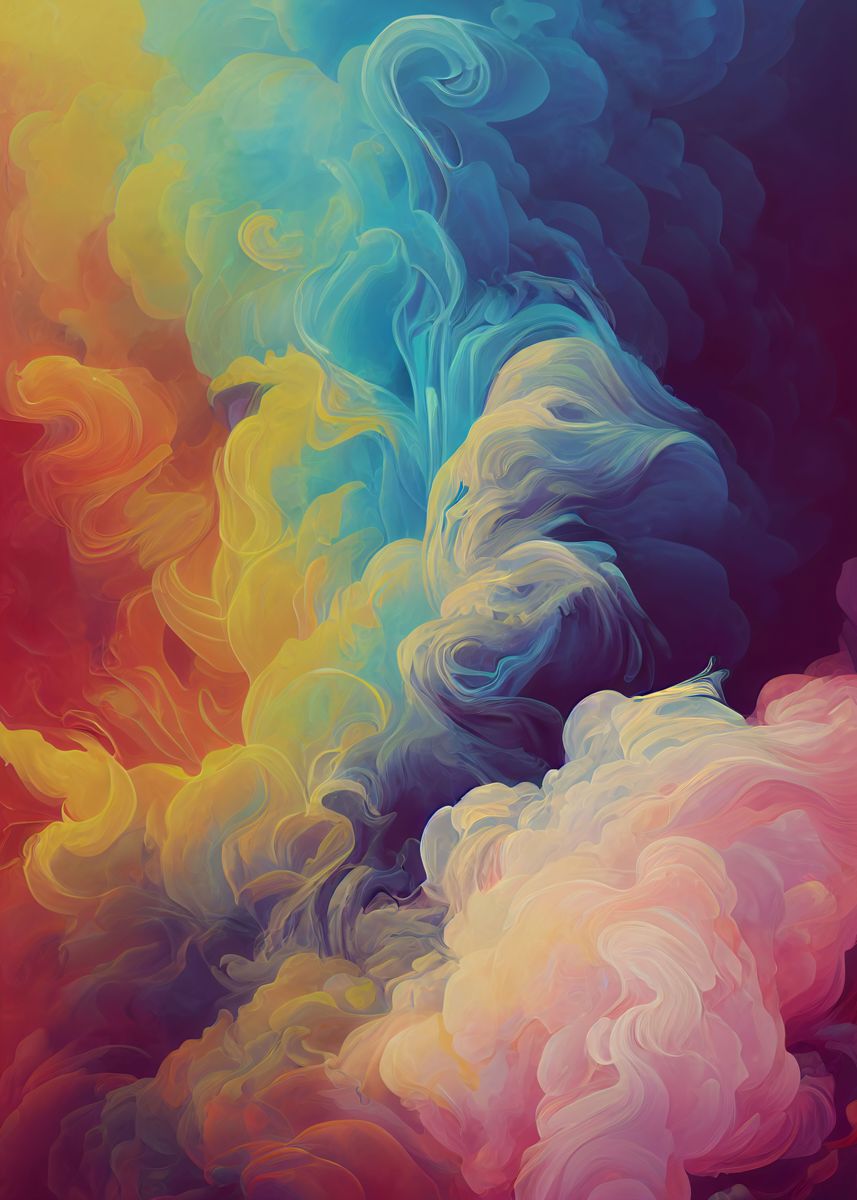 'Rainbow Smoke I' Poster by Cryptic Fawn | Displate