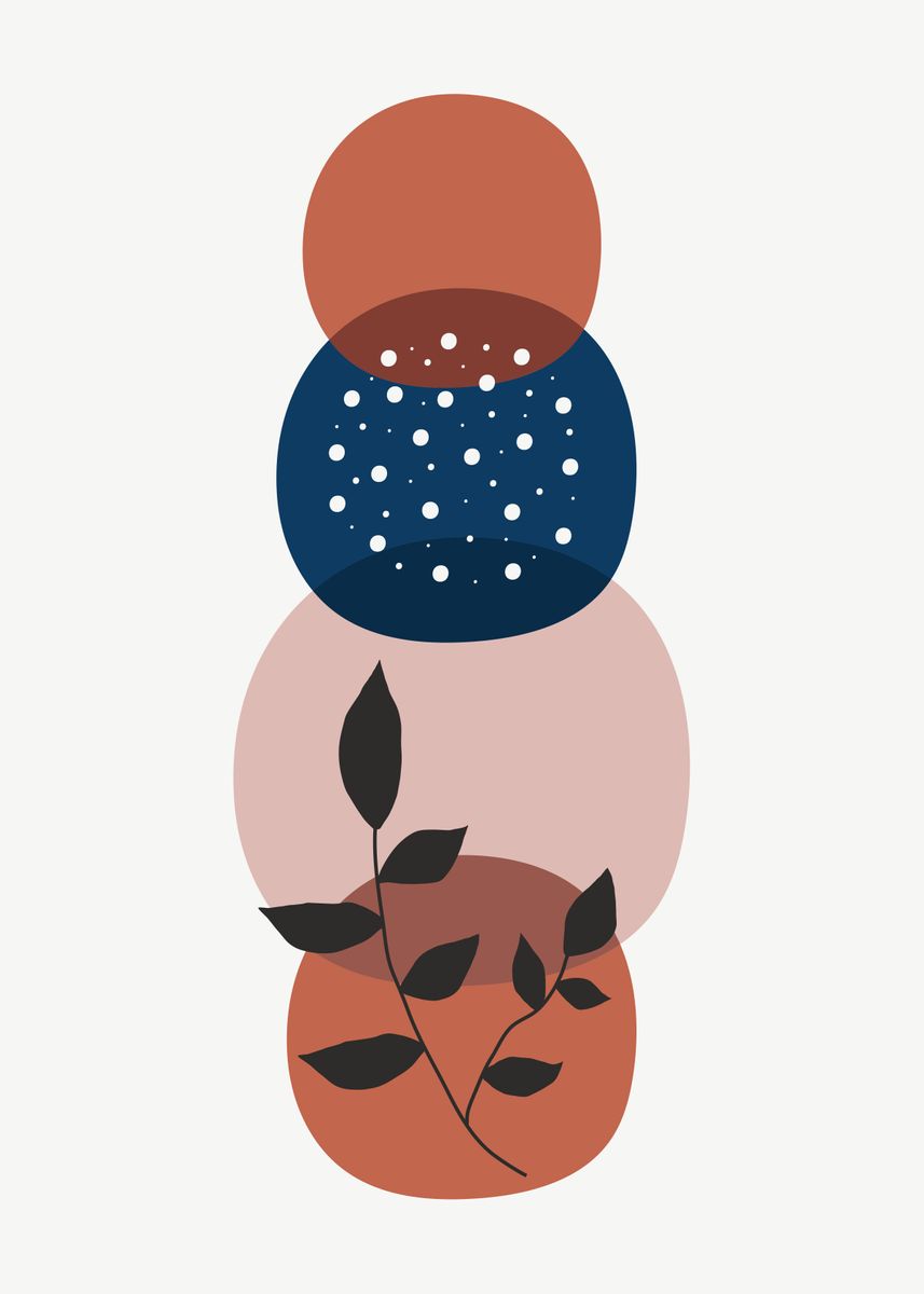 'Elegant boho shapes leaf' Poster by Human Shadow | Displate