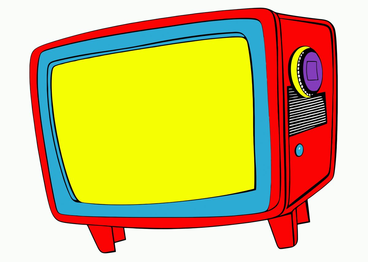 'TV set drawing angled old ' Poster by Gianfranco Grenar | Displate