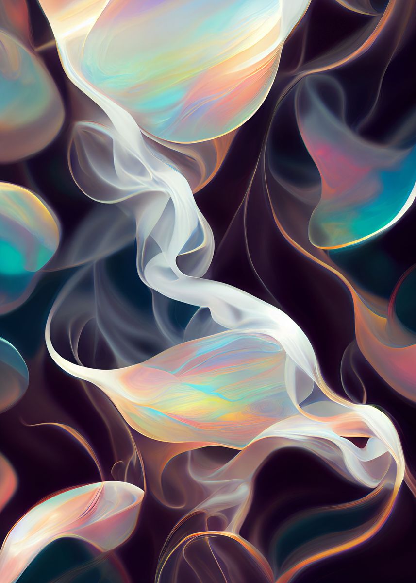 'Opalescent Smoke II' Poster, picture, metal print, paint by Sycaid ...