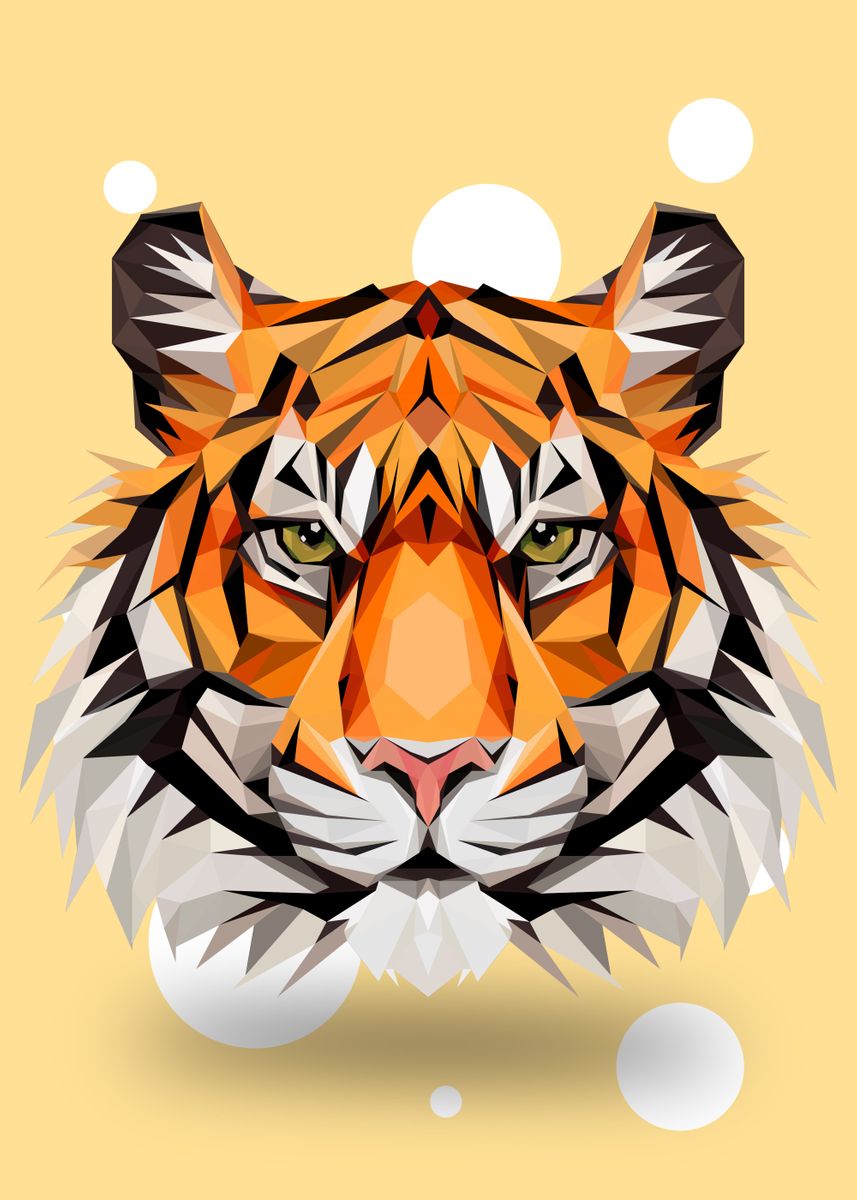 'Tiger' Poster, picture, metal print, paint by Lee Jani | Displate