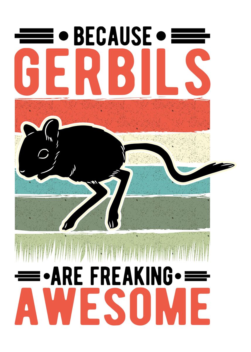 'Gerbil Mongolian Racing Ra' Poster, picture, metal print, paint by ...