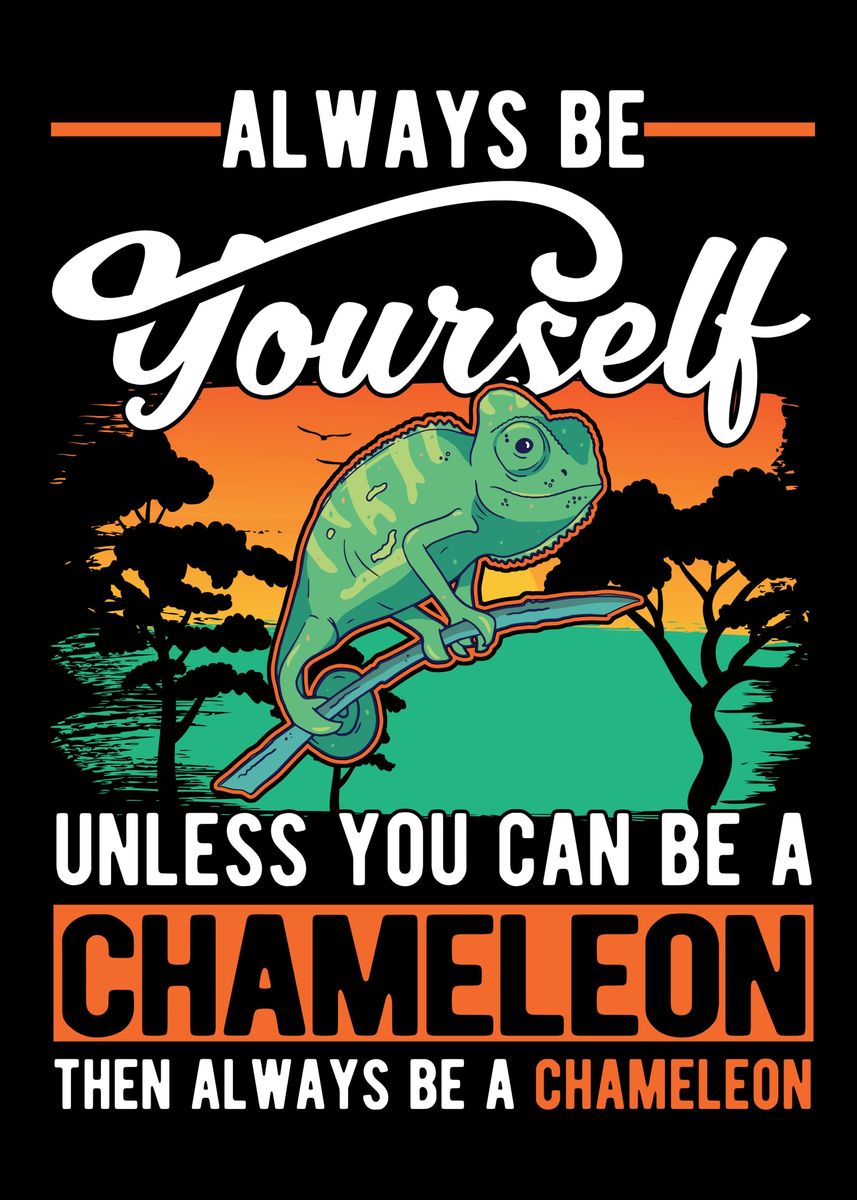 'Chameleon Lover Gift' Poster, picture, metal print, paint by ...
