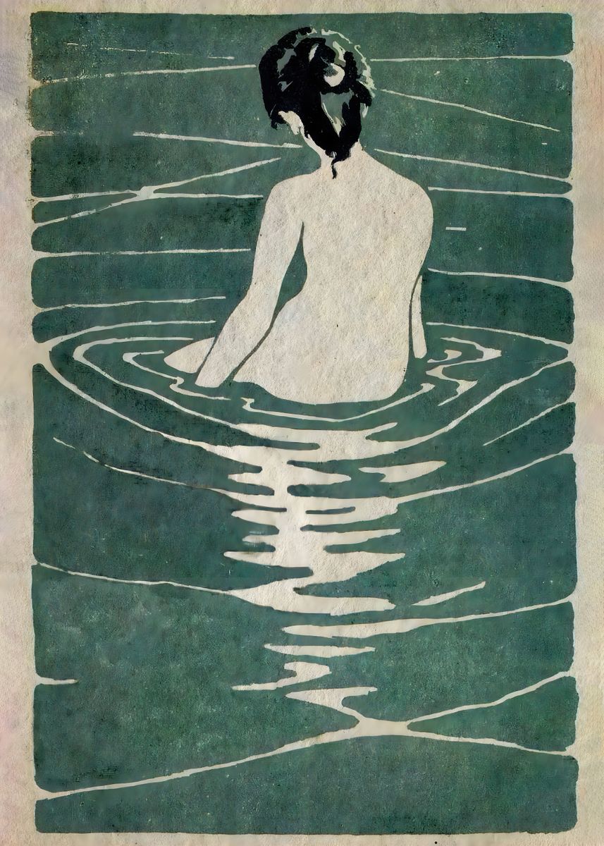 'Ukiyo e Female in Water ' Poster, picture, metal print, paint by kagezami | Displate