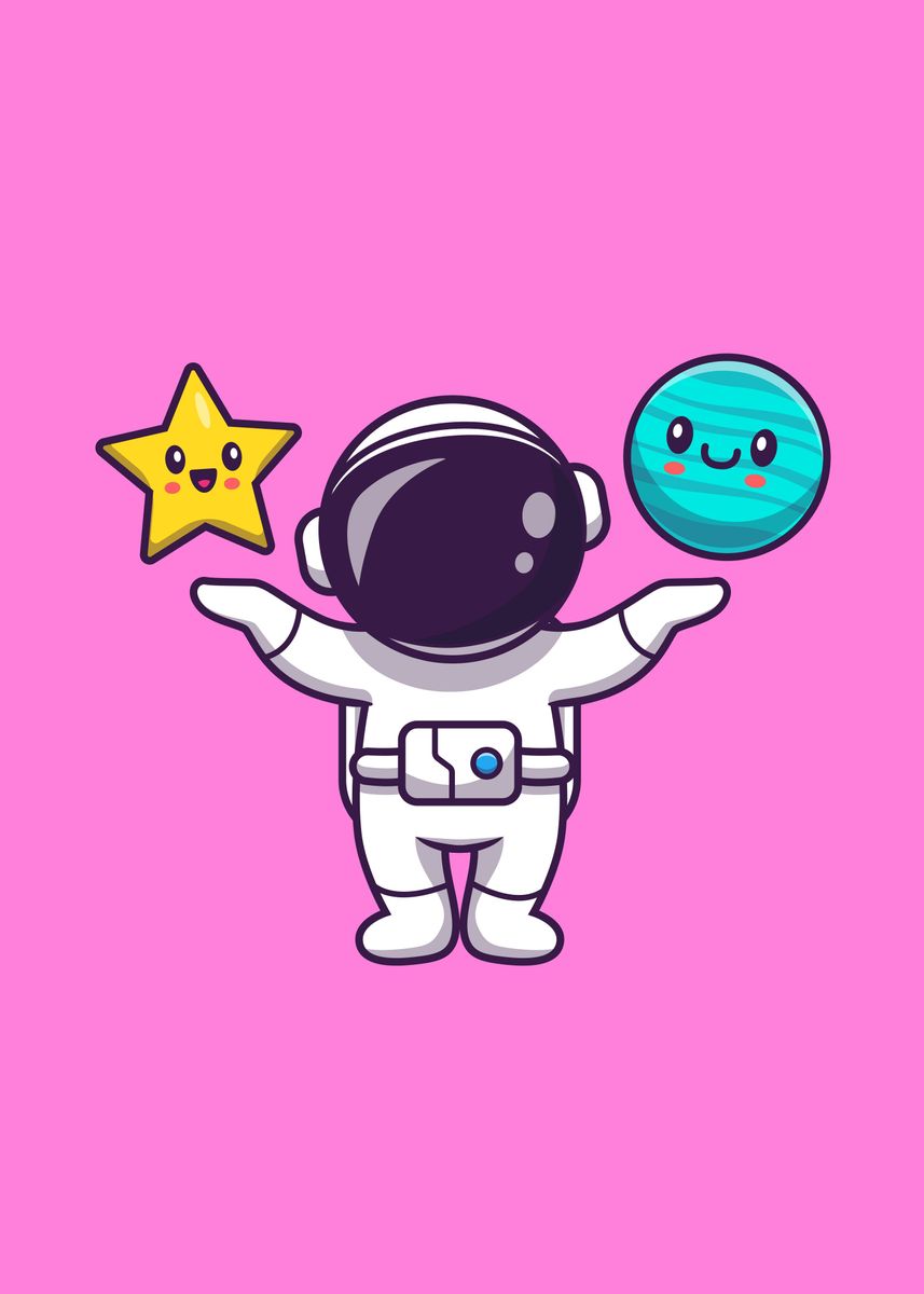'Astronaut with cute star' Poster by Le Duc Hiep | Displate