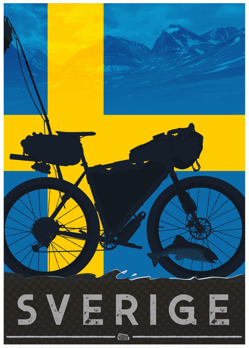 'Sweden by bicycle' Poster, picture, metal print, paint by Poster ...