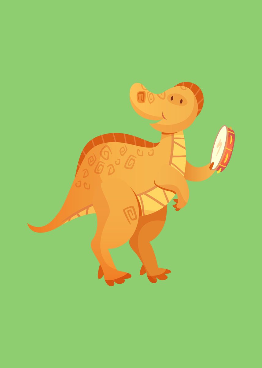 'Dinosaur play music' Poster by Benny Jacobs | Displate