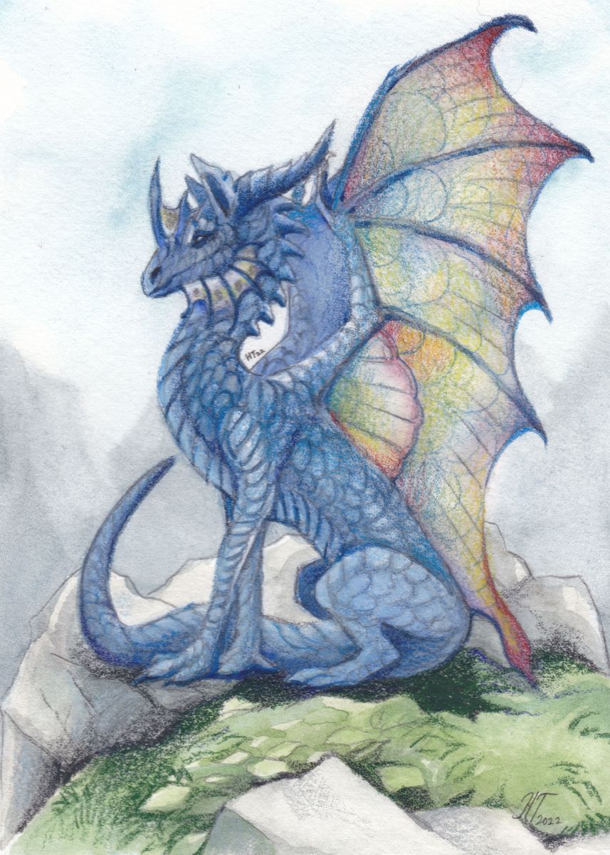 'Glass Winged Dragon' Poster, picture, metal print, paint by Helene ...