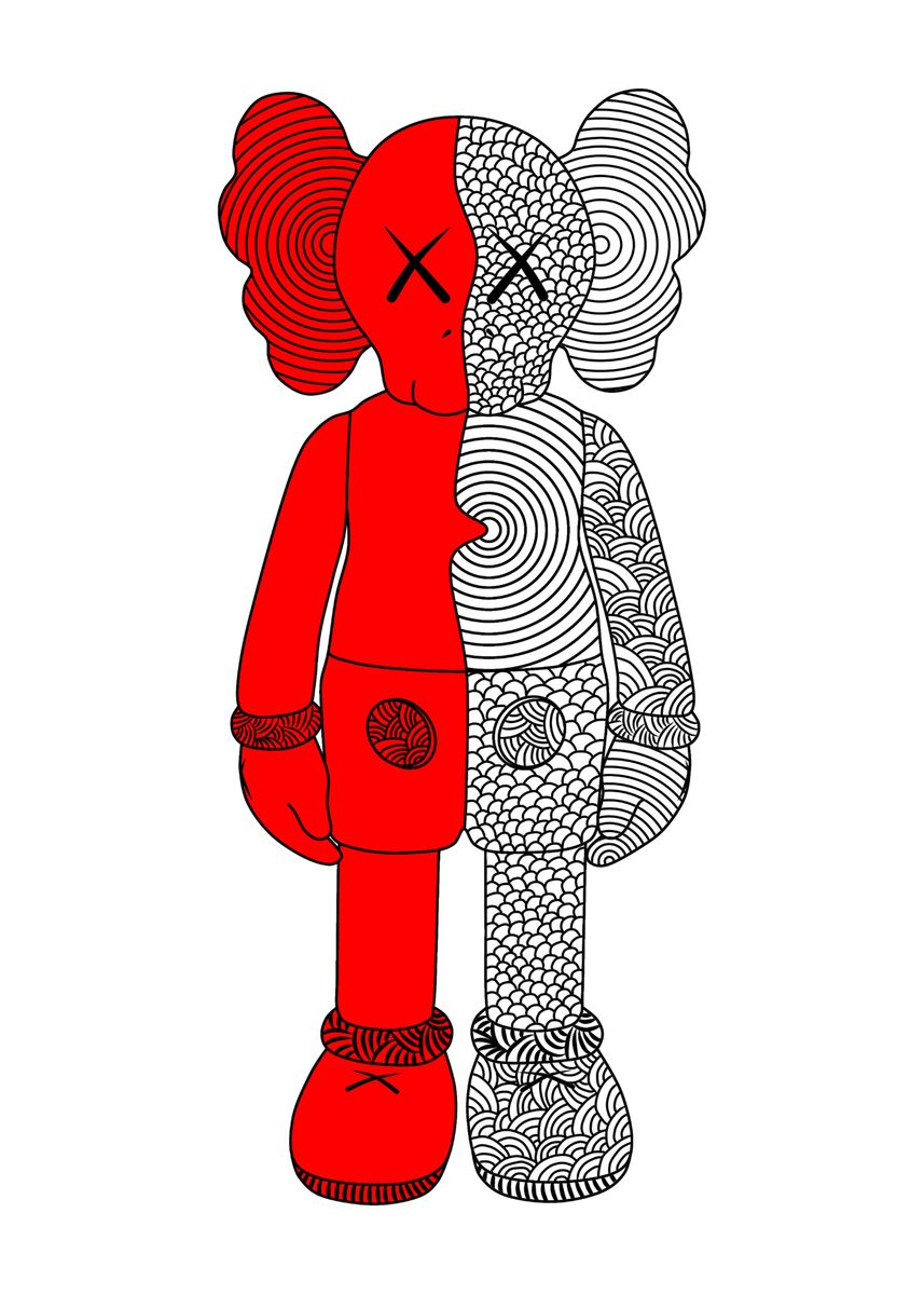 'doodle red hype' Poster, picture, metal print, paint by Sum Port ...