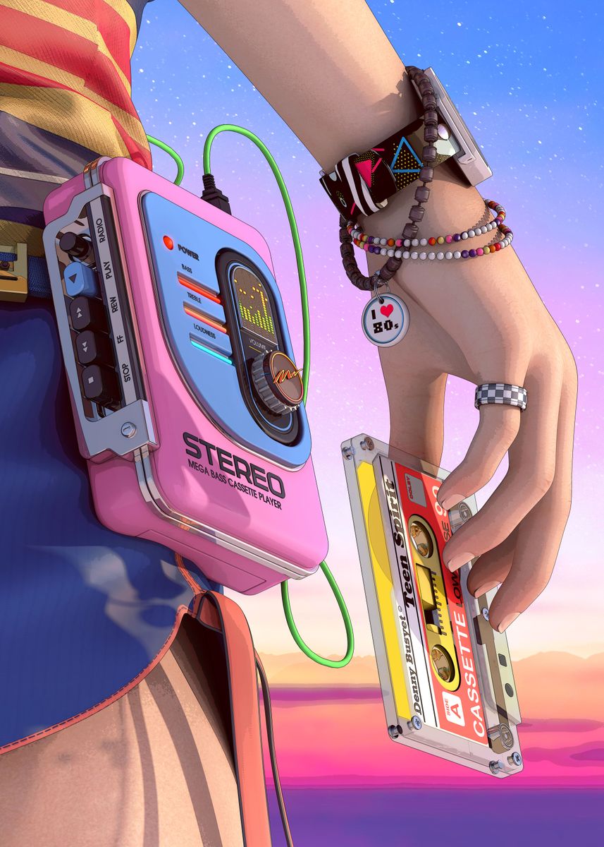 'Stereo Cassette Player' Poster, picture, metal print, paint by Denny ...