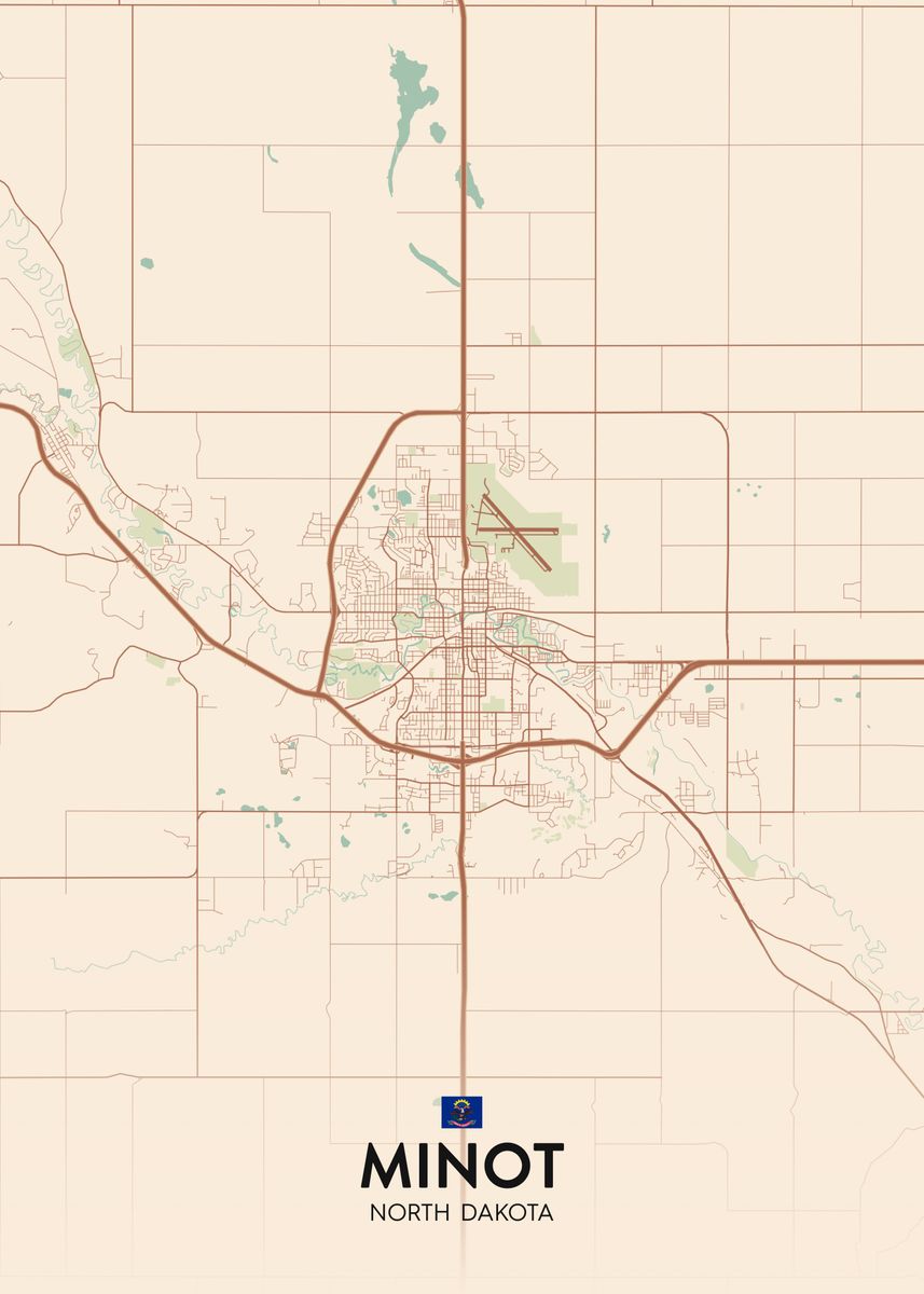 'Minot ND' Poster, picture, metal print, paint by IMR Designs | Displate