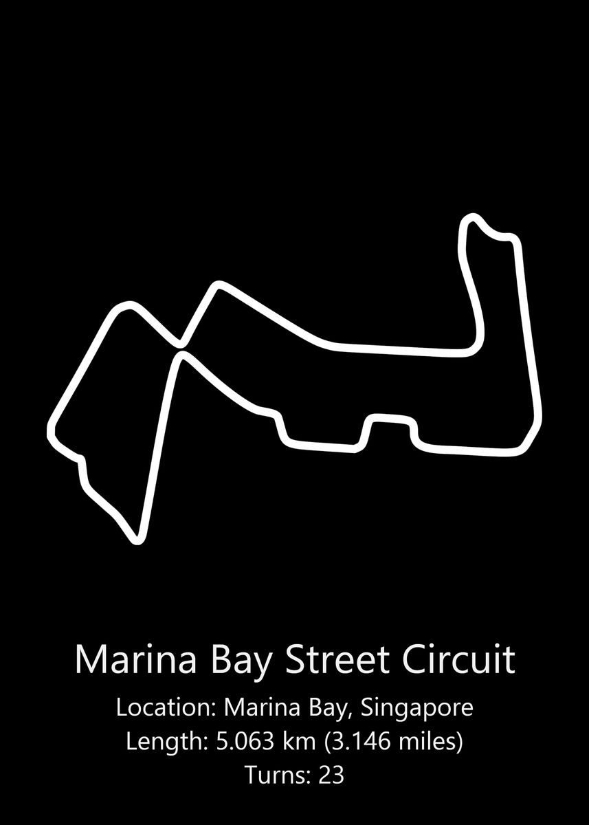 'Marina Bay Street Circuit' Poster, picture, metal print, paint by ...